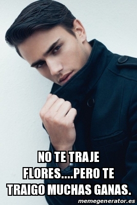 Meme Personalizado - no te traje flores....pero te traigo muchas ganas ...