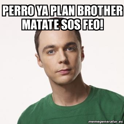 Meme Sheldon Cooper - Perro ya plan brother matate sos feo! - 20446328