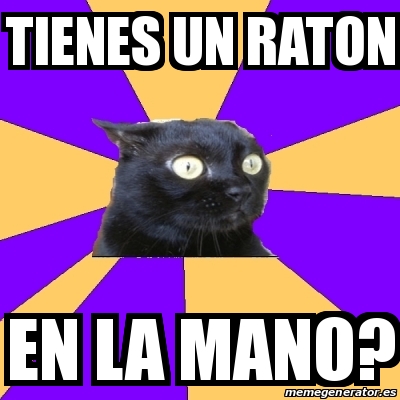 Meme Anxiety Cat - tienes un raton en la mano? - 20477391