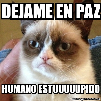Meme Grumpy Cat - dejame en paz humano estuuuuupido - 20595131