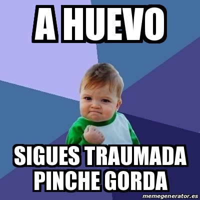 Meme Bebe Exitoso - A HUEVO SIGUES TRAUMADA PINCHE GORDA - 20599909