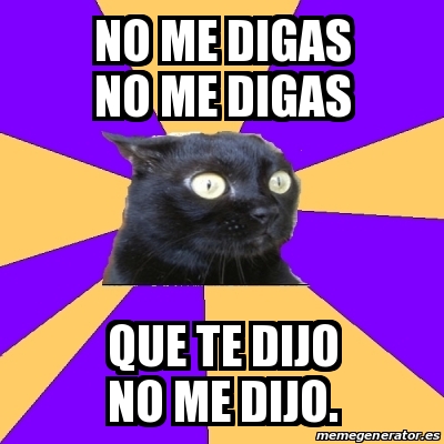 Meme Anxiety Cat - NO ME DIGAS NO ME DIGAS QUE TE DIJO NO ME DIJO ...