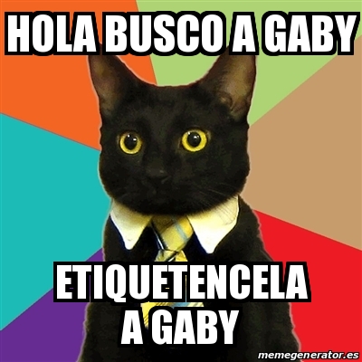 Meme Business Cat - hola busco a gaby etiquetencela a gaby - 20837556