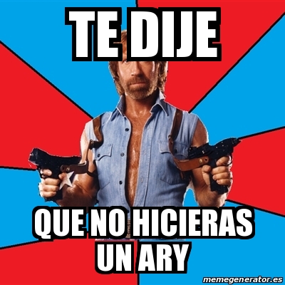Meme Chuck Norris - TE DIJE QUE NO HICIERAS UN ARY - 20841367