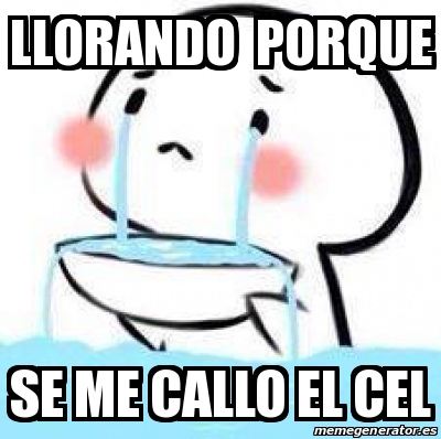 Meme Personalizado - llorando porque se me callo el cel - 20905651