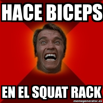 Meme Arnold - Hace Biceps en el squat Rack - 21165330