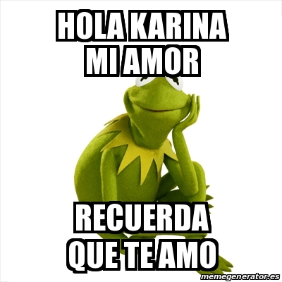 Meme Kermit the frog - hola karina mi amor recuerda que te amo - 21413976