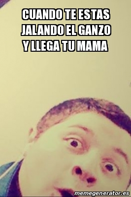 Meme Personalizado - Cuando te estas jalando el ganzo y llega tu mama ...