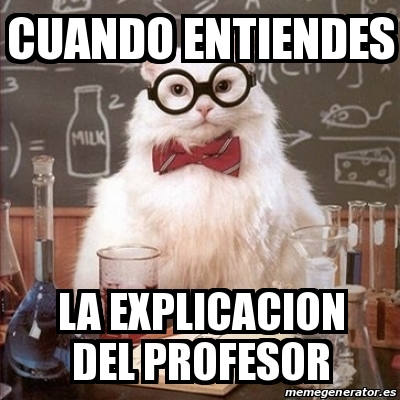 Meme Chemistry Cat - cuando entiendes la explicacion del profesor ...