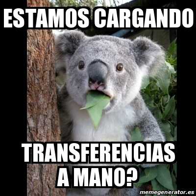 Meme Koala - ESTAMOS CARGANDO TRANSFERENCIAS A MANO? - 21613453