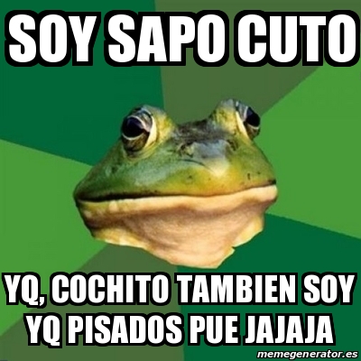 Meme Foul Bachelor Frog - soy sapo cuto yq, cochito tambien soy yq ...