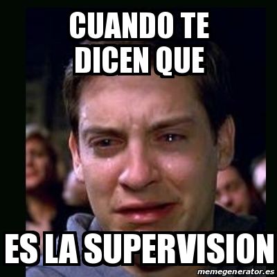 Meme crying peter parker - cUANDO TE DICEN QUE ES LA SUPERVISION - 21683431