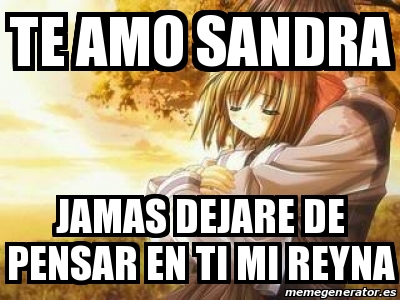 Meme Personalizado - te amo sandra jamas dejare de pensar en ti mi ...