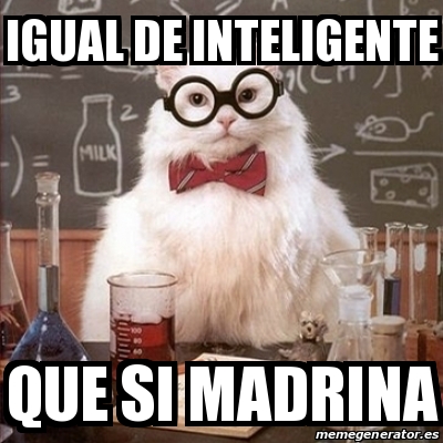 Meme Chemistry Cat - Igual de inteligente Que si madrina - 21707911
