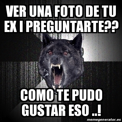 Meme Insanity Wolf - ver una foto de tu ex i preguntarte?? como te pudo ...