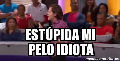 Meme Personalizado - ESTÃšPIDA mi pelo idiota - 21802560
