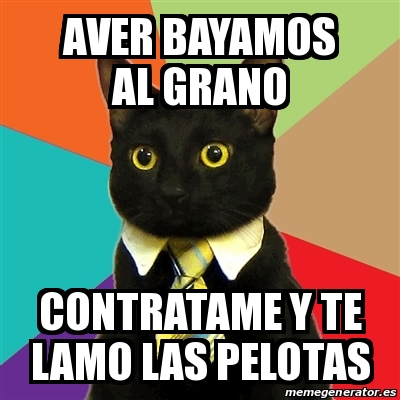 Meme Business Cat - aver bayamos al grano contratame y te lamo las ...
