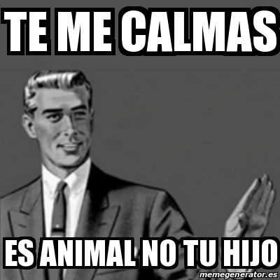 Meme Correction Guy - Te me calmas Es animal no tu hijo - 21986102