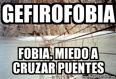 Meme Personalizado - gefirofobia fobia. miedo a cruzar puentes - 21993644