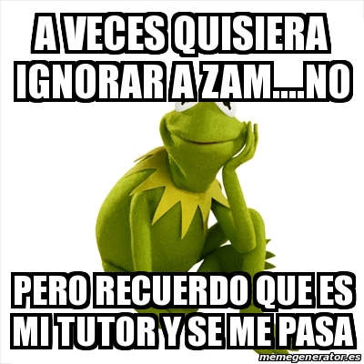 Meme Kermit the frog - A veces quisiera ignorar a zam....no Pero ...