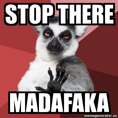 Meme Chill Out Lemur - STOP there madafaka - 22103954