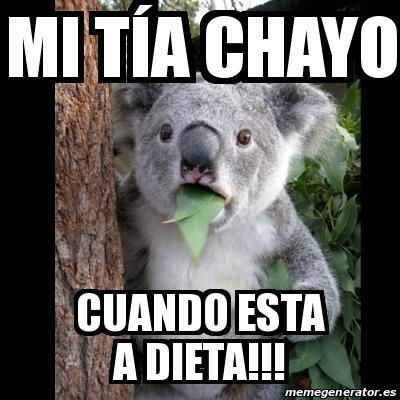 Meme Koala - Mi tÃ­a Chayo Cuando esta a dieta!!! - 22199226
