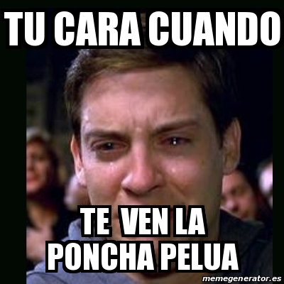Meme crying peter parker - tu cara cuando te ven la poncha pelua - 22215209