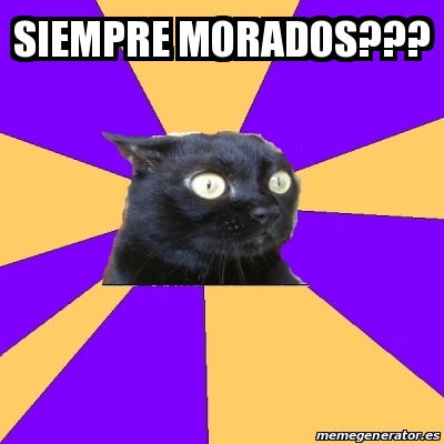 Meme Anxiety Cat - SIEMPRE MORADOS??? - 22069820