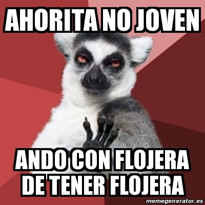 Meme Chill Out Lemur - ahorita no joven ando con flojera de tener ...