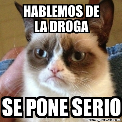 Meme Grumpy Cat - hablemos de la droga se pone serio - 22725820