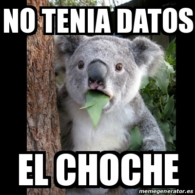 Meme Koala - No tenia datos El choche - 22729042