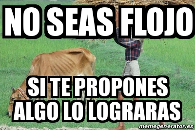 Meme Personalizado - no seas flojo si te propones algo lo lograras ...