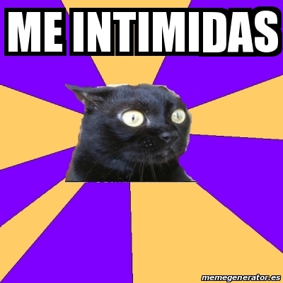 Meme Anxiety Cat - me intimidas - 22090683