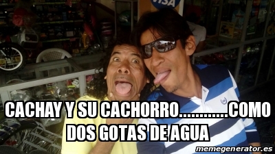 Meme Personalizado - Cachay y su cachorro............como dos gotas de agua - 22986409
