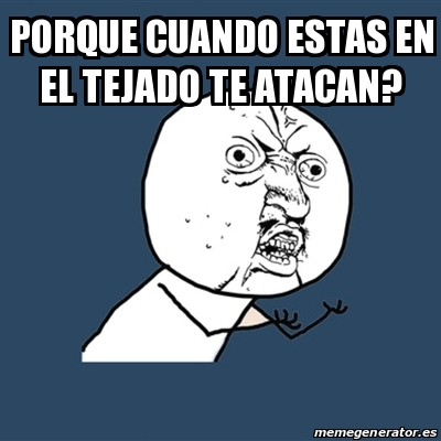 Meme Y U No - porque cuando estas en el tejado te atacan? - 22990511