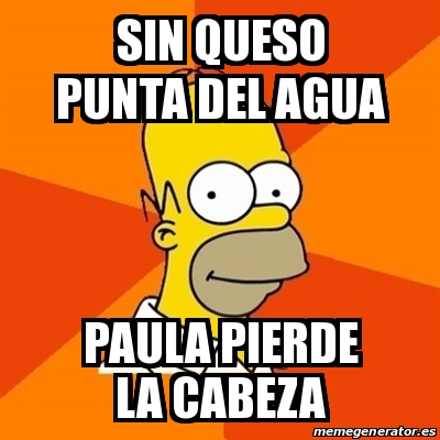 Meme Homer - SIN QUESO PUNTA DEL AGUA PAULA PIERDE LA CABEZA - 23100144