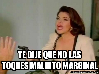 Meme Personalizado - TE DIJE QUE NO LAS TOQUES maldito marginal - 23119749