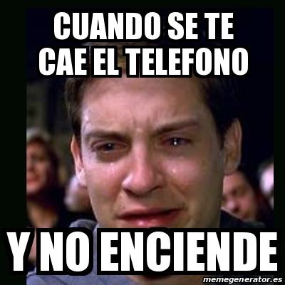 Meme crying peter parker - cuando se te cae el telefono y no enciende ...