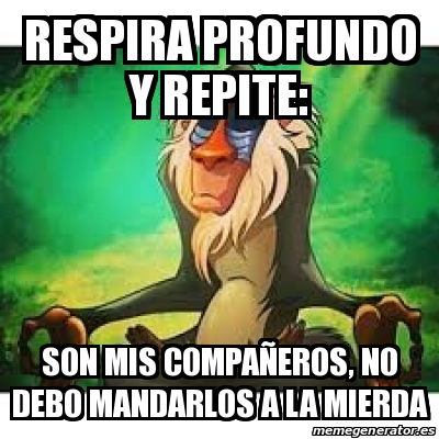 Meme Personalizado - respira profundo y repite: son mis compaÃ±eros, no ...