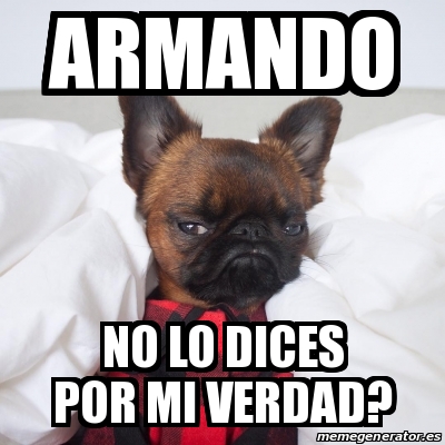 Meme Personalizado - armando no lo dices por mi verdad? - 23601353