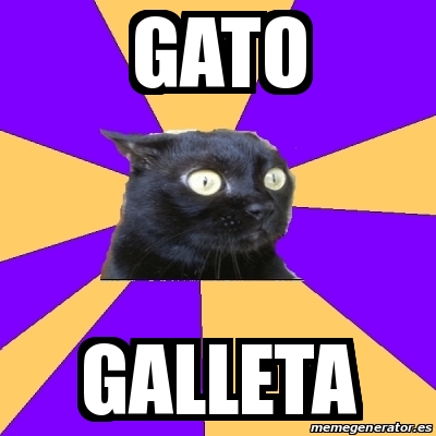 Meme Anxiety Cat - gato galleta - 23609338
