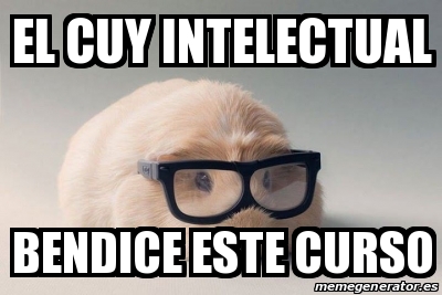 Meme Personalizado - el cuy intelectual bendice este curso - 23683483