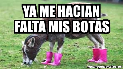 Meme Personalizado - ya me hacian falta mis botas - 23695953