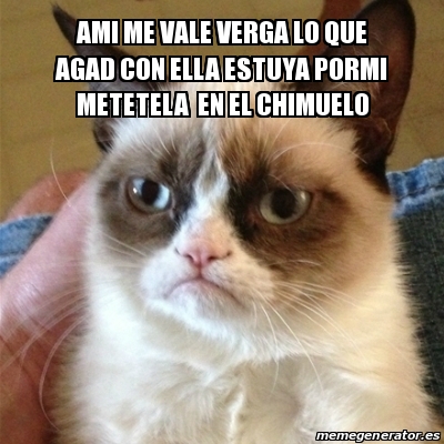 Meme Grumpy Cat - Ami me vale verga lo que agad con ella estuya pormi ...
