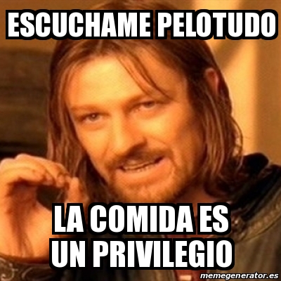 Meme Boromir - Escuchame pelotudo La comida es un privilegio - 23757248