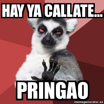 Meme Chill Out Lemur - HAY YA CALLATE... PRINGAO - 23787339