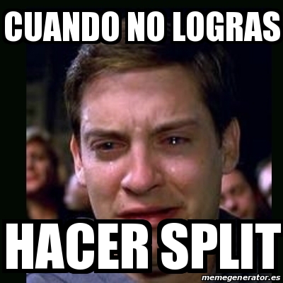 Meme crying peter parker - Cuando no logras Hacer split - 23866403