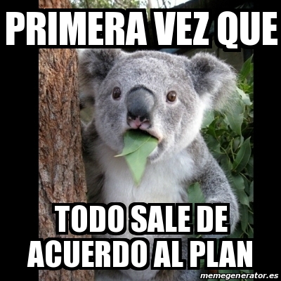 Meme Koala - PRIMERA VEZ QUE TODO SALE DE ACUERDO AL PLAN - 23890173