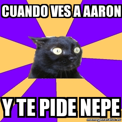 Meme Anxiety Cat - cuando ves a aaron y te pide nepe - 23947699