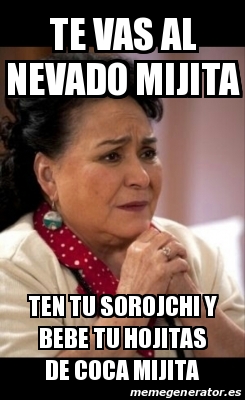 Meme Personalizado - Te vas al nevado mijita Ten tu Sorojchi y bebe tu ...